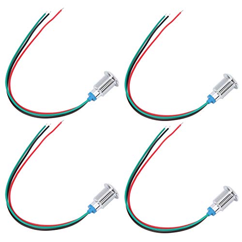 LED Pilot Indicator, LED Pilot Light Bulbs Lamp IP66 6mm LED Lamp with Wire Pilot Dash Directional Car Truck Boat with Wire LED Indicator Light(Red Green)