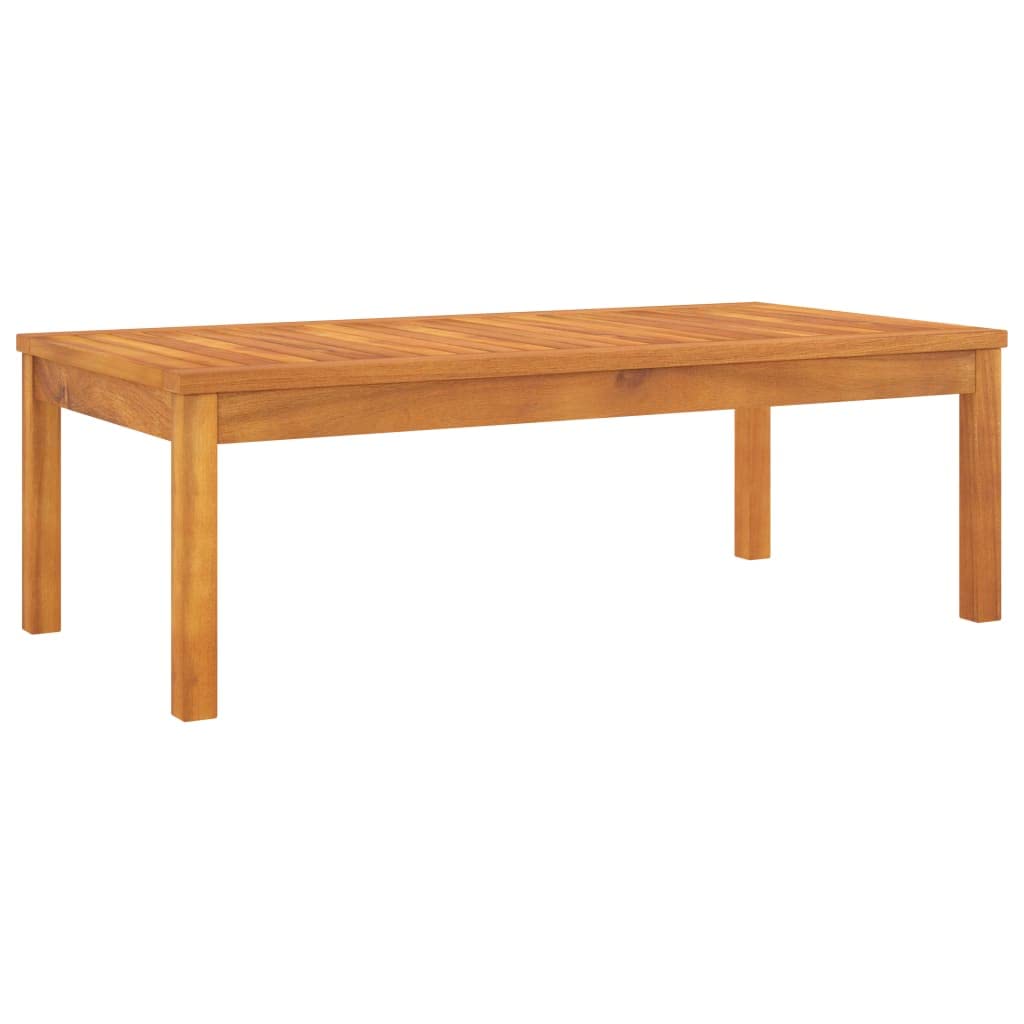 vidaXL Acacia Wood Coffee Table, Solid and Durable, Weather-Proof with Oil Finish, Outdoor Patio or Deck Furniture, Easy Assembly Required, 39.4"x19.7"x13"