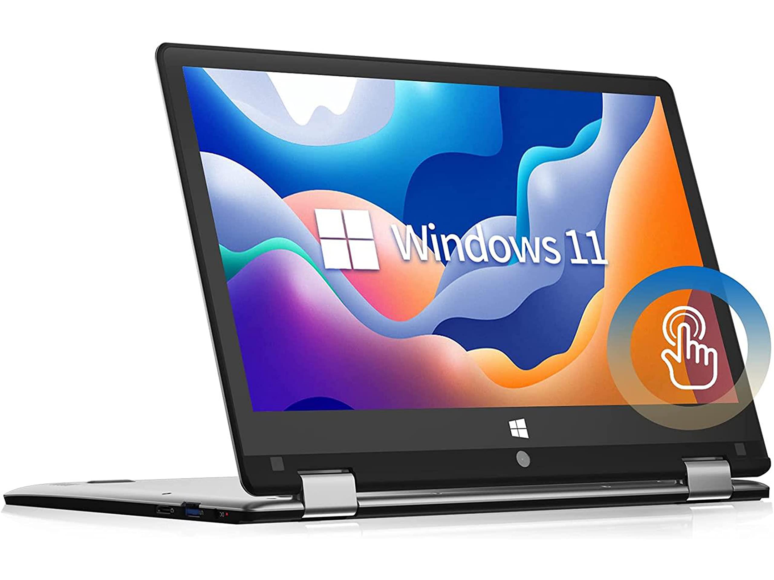 jumper 2 in 1 Laptop 11.6 Inch Flip Touch Screen HD Display,Intel Celeron N4000 Windows 11 Laptops Computer,4GB DDR4 128GB Emmc,Supports 1TB SSD Espandsion