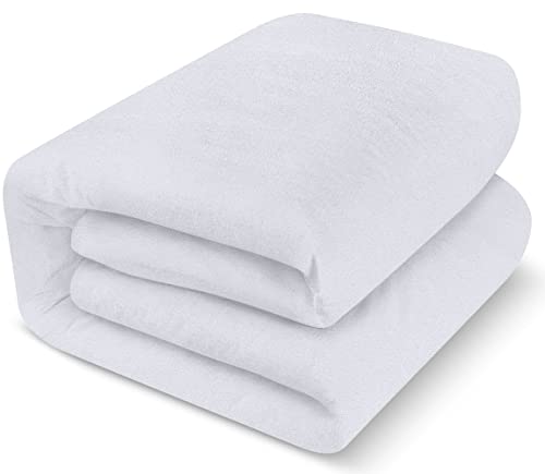 Utopia Bedding Premium Waterproof Terry Mattress Protector Queen 200 GSM, Mattress Cover, Breathable, Fitted Style with Stretchable Pockets (White)