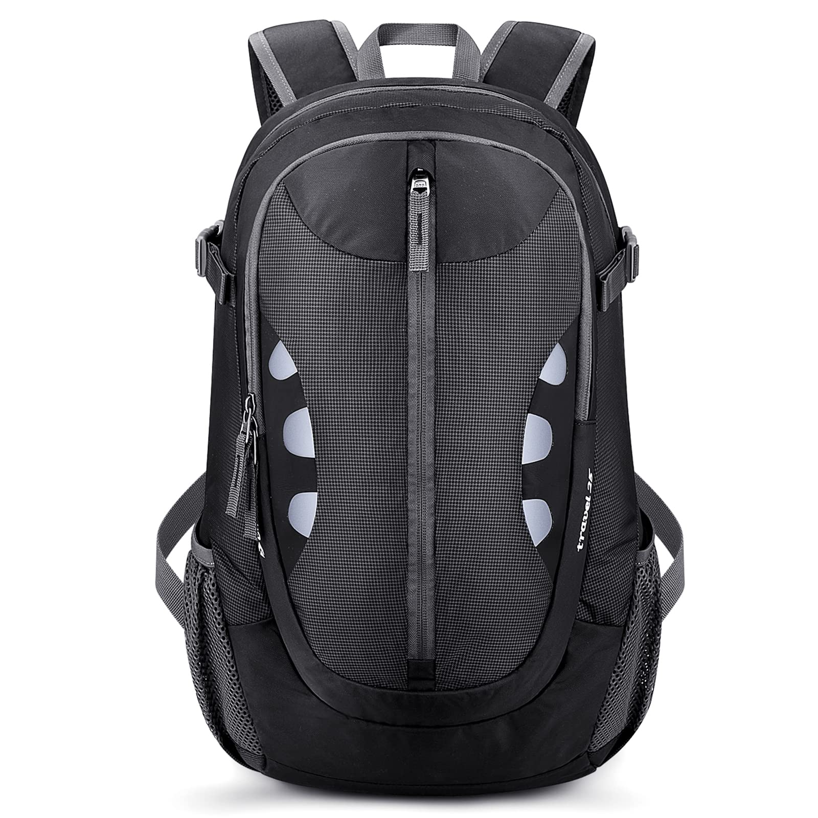 G4Free Hiking Backpack 25L Waterproof Daypack Outdoor Camping Climbing Backpack with Rain Cover for Women Men(Black)