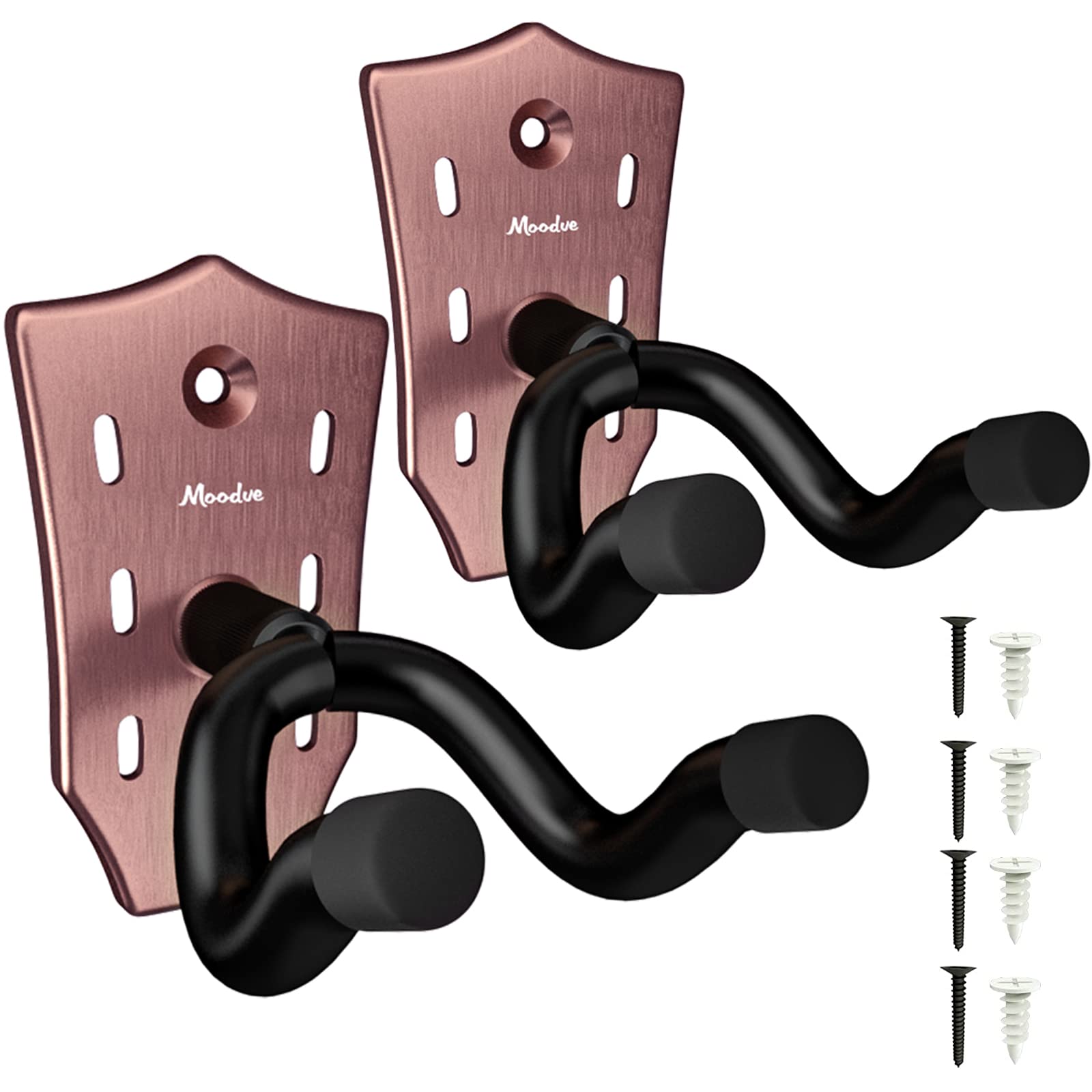 Guitar Wall Mount 2-Pack, Guitar Hanger Guitar Head Shaped, Sturdy Metal Guitar Holder for Wall, Guitar Wall Hanger Stand for Using Acoustic & Electric Guitar Ukulele Mandolin at Home and Studio (2)