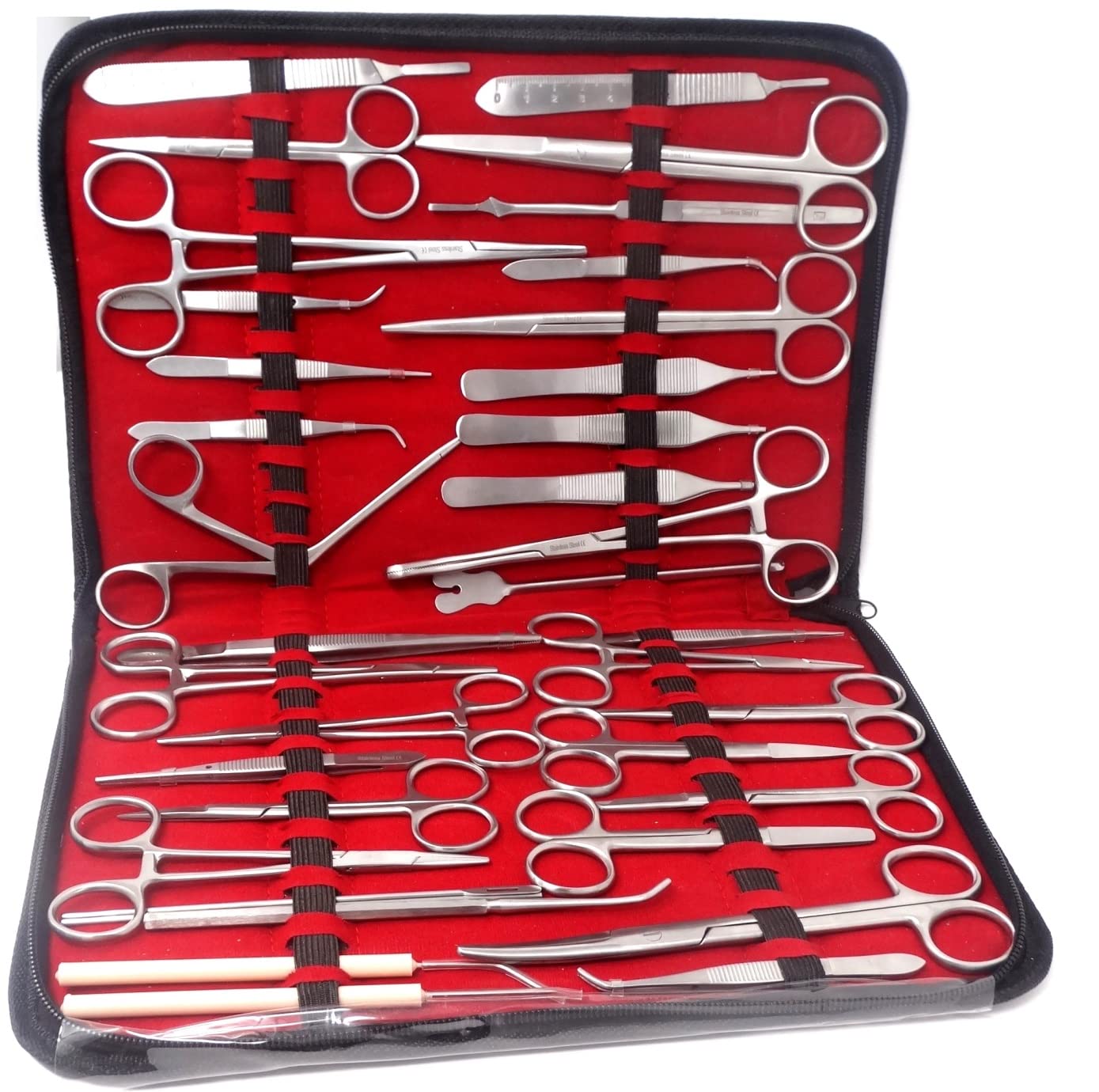Premium A2ZSCILAB 157 Pieces Instruments Kit Veterinary Scissors Forceps Needle Holders Scalpel Handle, Stainless Steel All in One
