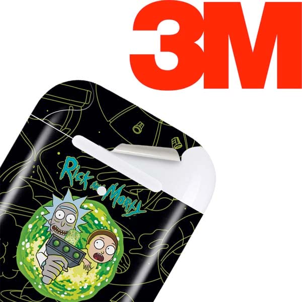Skinit Decal Audio Skin Compatible with Apple AirPods with Wireless Charging Case - Officially Licensed Warner Bros Rick and Morty Portal Travel Design