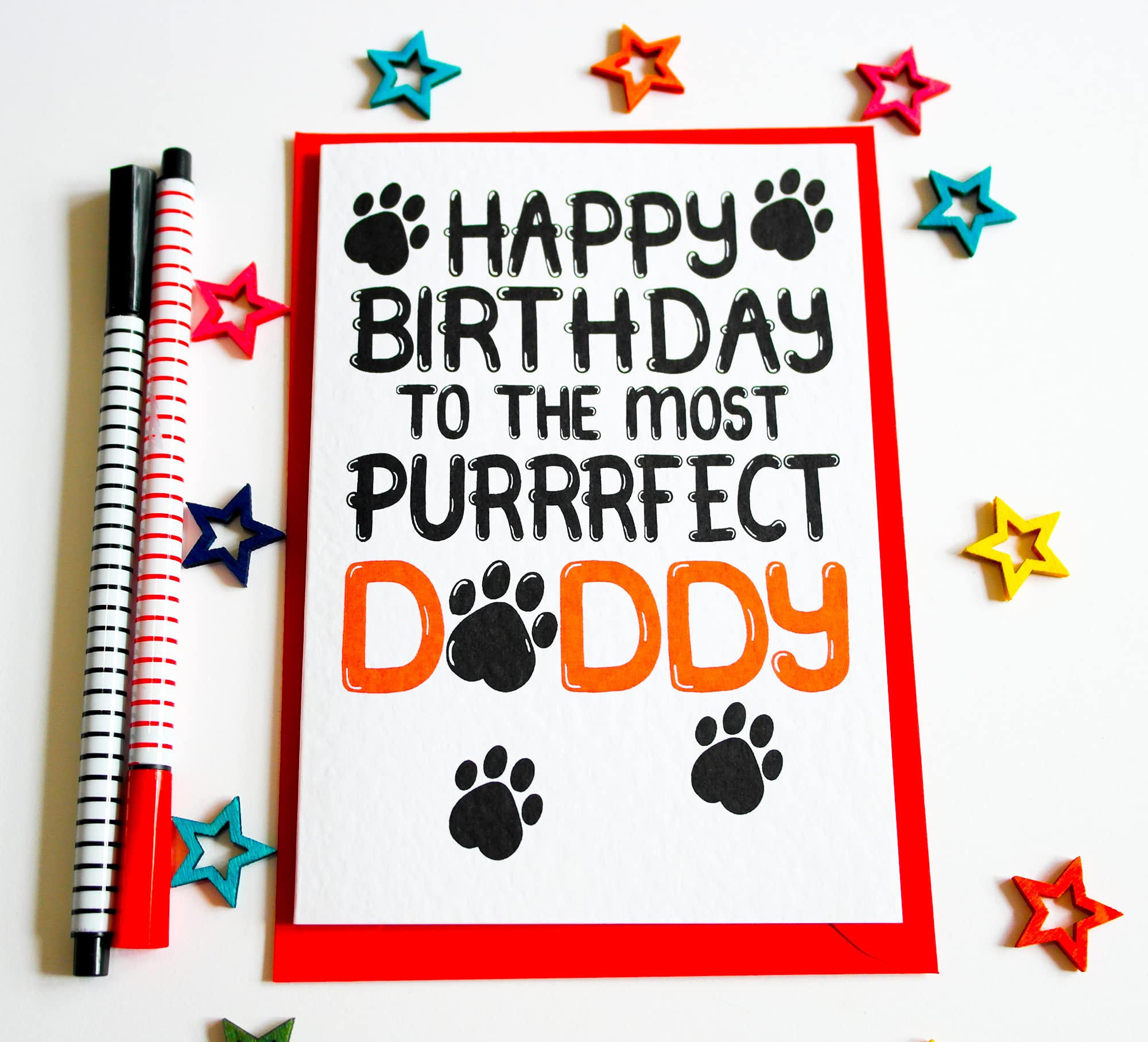 Happy Birthday Card From The Cat, To The Most Purrrfect Daddy For Cat Lover Dad