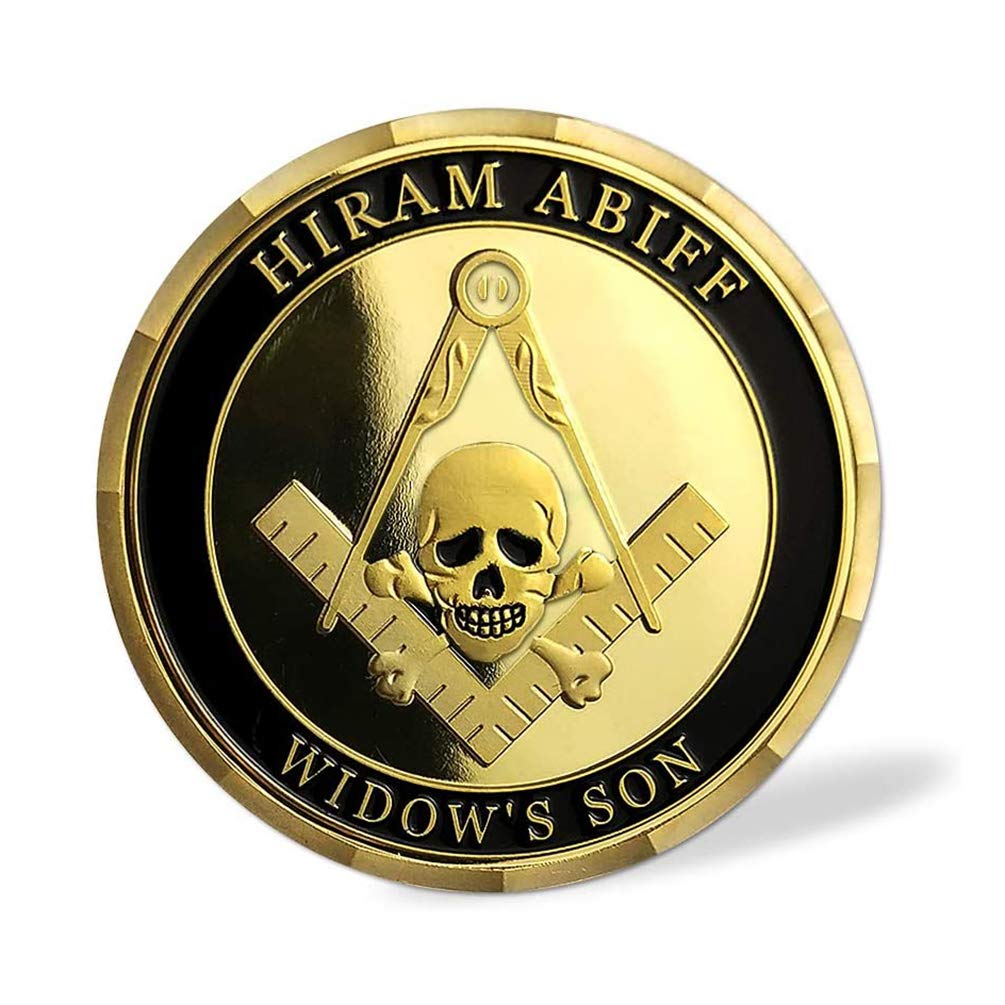 Masonic Challenge Coin Grand Master Hiram Abiff Widow’s Son Freemason Blue Lodge Commemorative Coins Gift