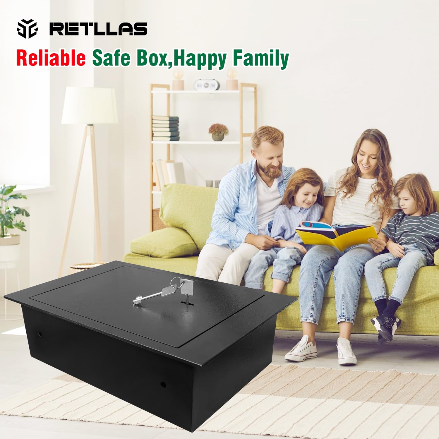 Retllas Safe Box for Home Documents Medicaments- Steel Security Medicine Cabinet Lock Box, Electronic Digital Keyboard Safety Box with Removable Shelf, Sensor Light, for Cash Jewelry Pharmacy Office