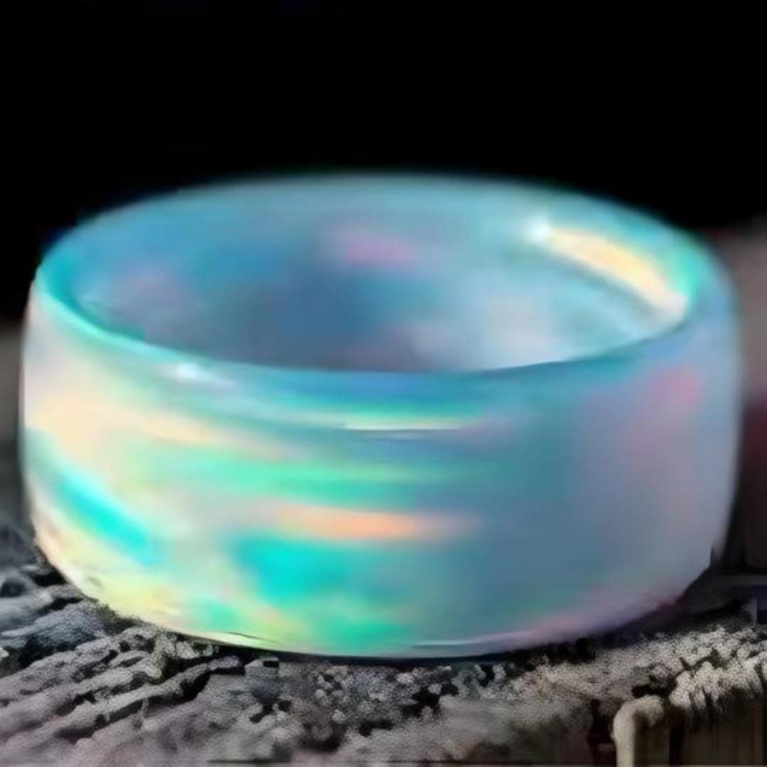 gumihvay Blue Acrylic Ring for Womens Girls Classic Silicone Colorful Thick Ring Cute Trendy Rings 08
