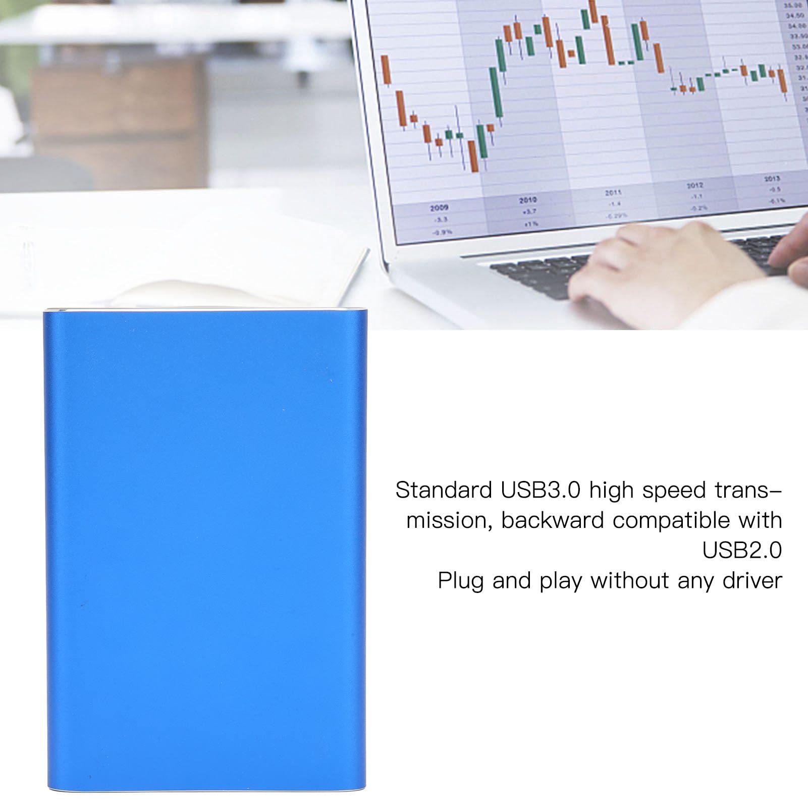 Mobile External Hard Drive,Portable 6Gbps High Speed USB3.0 Ultra Thin External SSD,Compatible with for Win7/8/10,for OS X,for Computer TV Mobile Phone for PS4 Gaming(Blue-1TB)