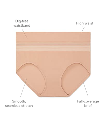Warner's womens No Pinching No Problems Dig-free Comfort Waist With Lace Smooth and Seamless Brief Rs1501p Underwear, Butterscotch, Medium US