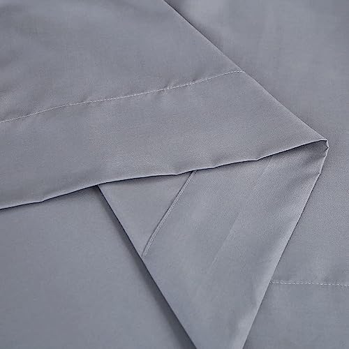 SDY 4PCS Grey Bed Sheets Set Queen Size, Hotel Style Luxury Bedding Sheets & Pillowcases Including 1 Top Flat Sheet+1 Fitted Sheet+2 Pillowcases, Wrinkle Fade Stain Resistant(Grey,14‘’)…