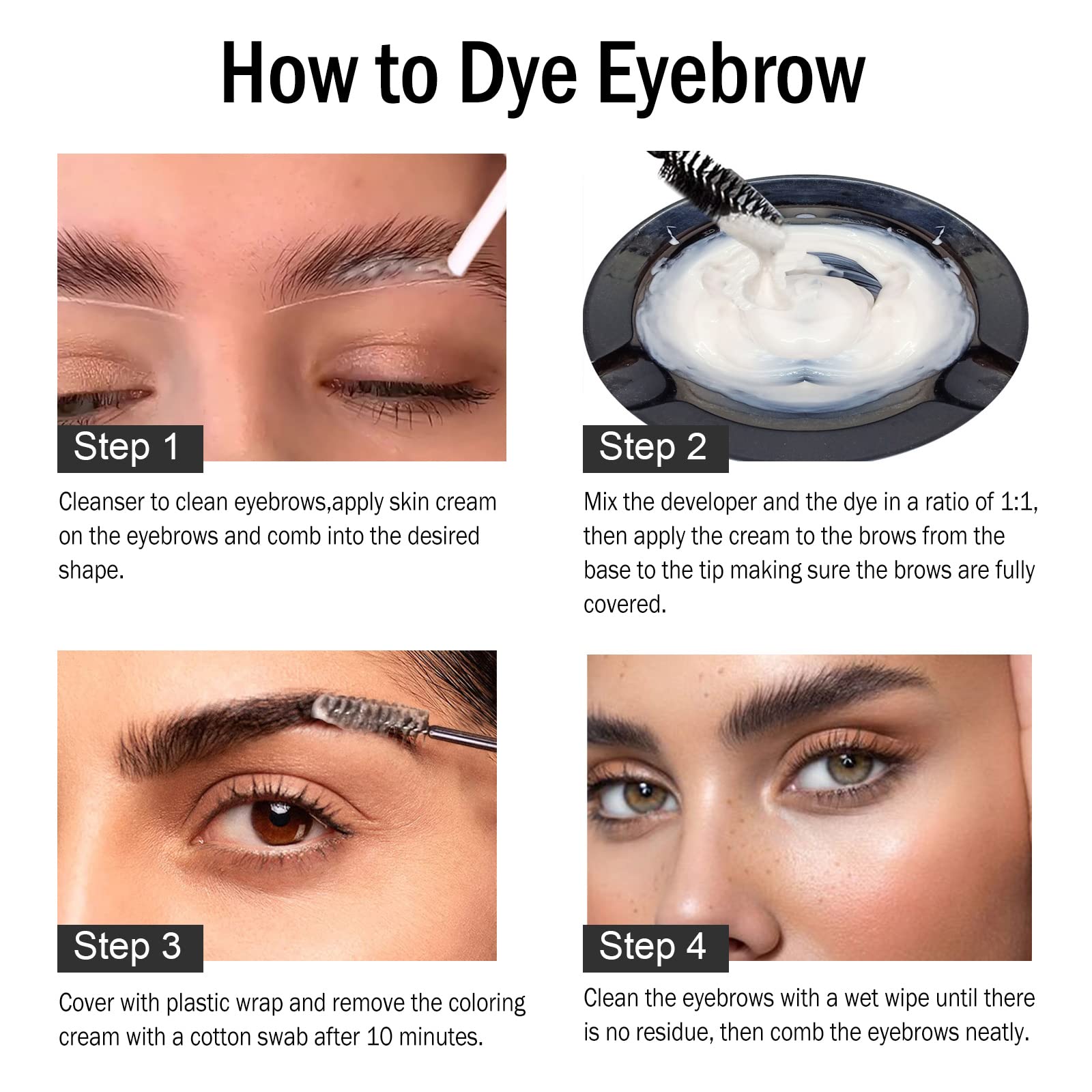 Eyebrow & Eyelash Color Kit, Eyebrow Ti-ŋt & Eyelash Ti-ηt, Suitable for Salon & Home Use (Brown)