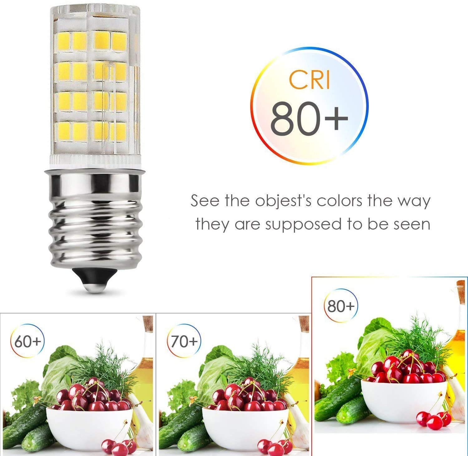 E17 LED Bulb, Microwave Oven Light 5 Watt Daylight White 6000K dimmable 52x2835SMD AC110-130V (Pack of 2)