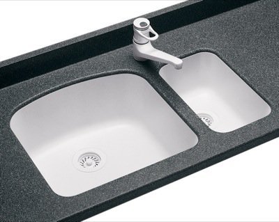 Swanstone US02021SB.018 Solid Surface Undermount Single-Bowl Kitchen Sink, 21-in L X 20.25-in H X 9-in H, Bisque
