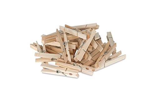 Natural Wooden Clothespins - Sturdy Clothespins for Shirts, Sheets, Pants, Decor and more - 30 Pack