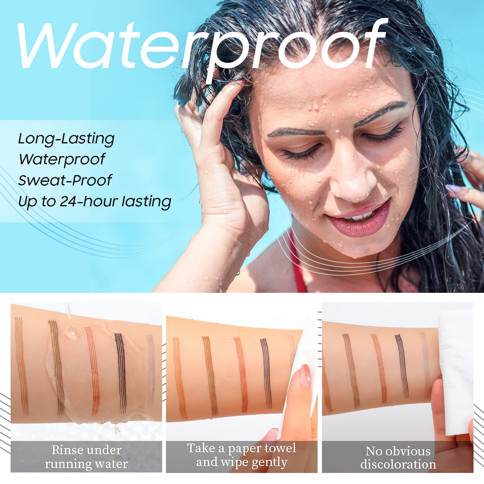 Eyebrow Pencil Eyebrow Microblading Pen, Eye Makeup Eyebrow Pen Long-Lasting Waterproof Micro 4 Point Brow Pen Lift & Snatch Eyebrow Makeup for Perfect Brows (Dark Brown)