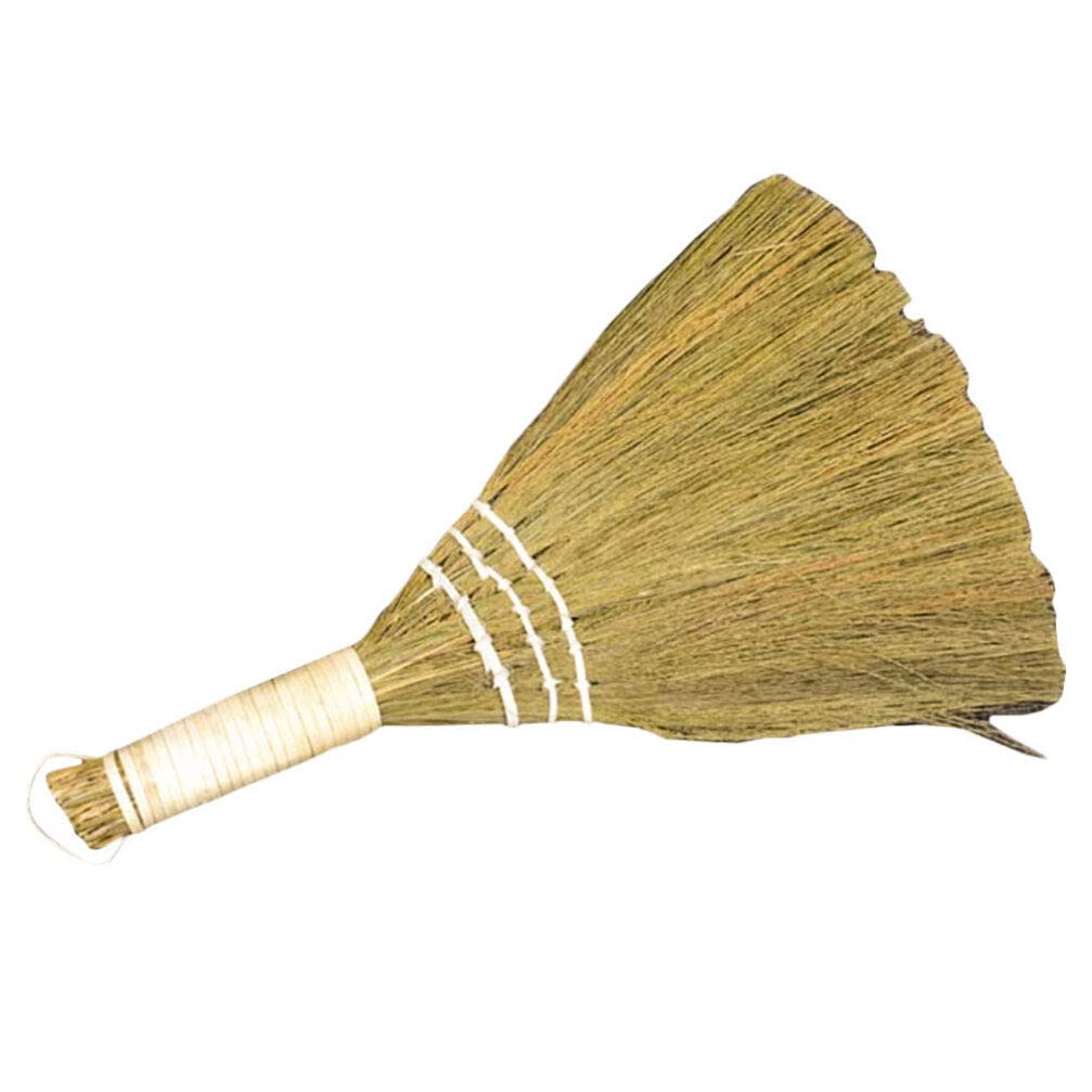 Sweeping Broom Palm Broom Small Natural Whisk Broom Retro Vietnamese Sweeping Broom Desk Cleaning Brush for Courtyard Garage Lobby Mall Market Sidewalks Decks