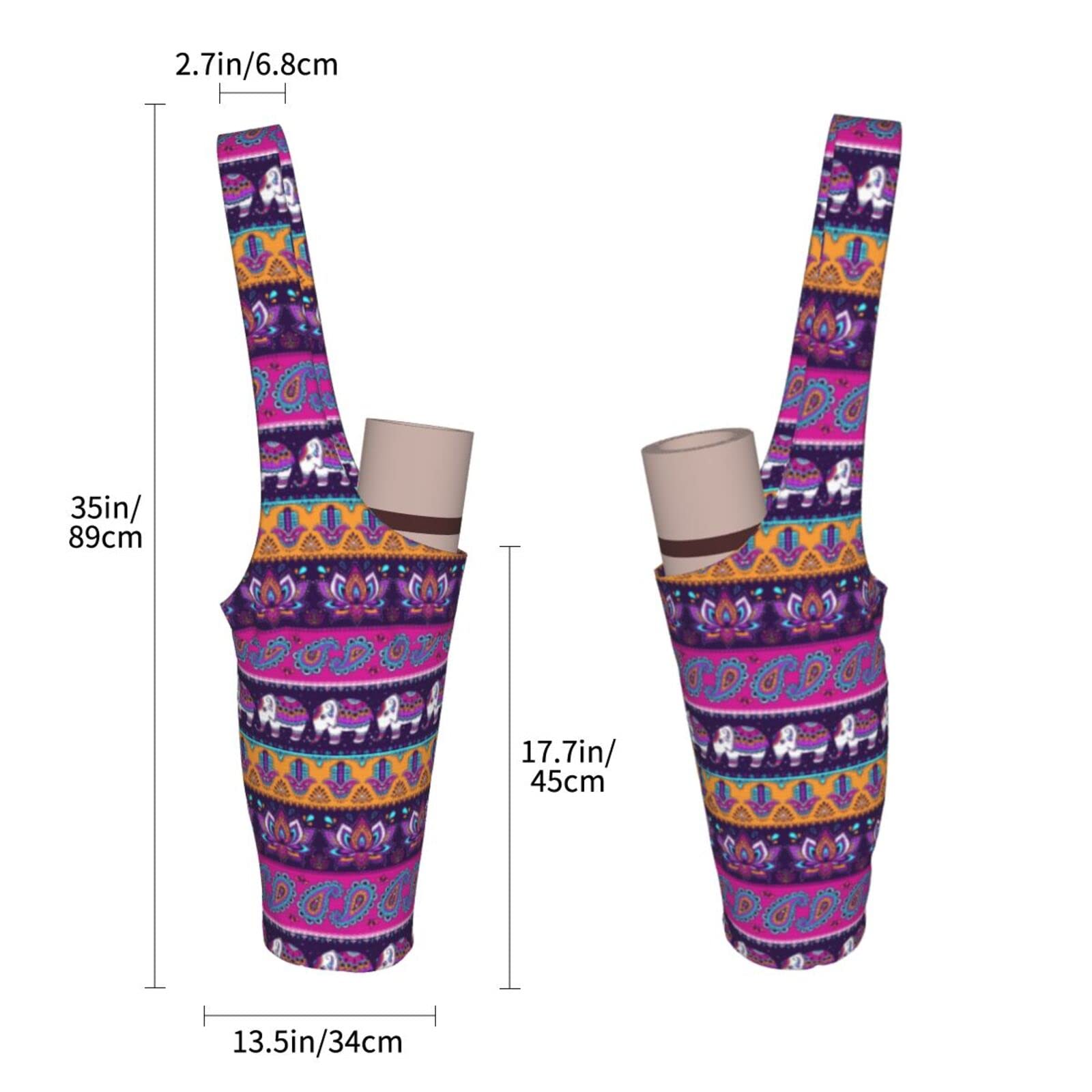 goxhquz Yoga Mat Bag,Elephant Pattern Exercise Yoga Mat Carrier Bag With Large Size Pockets And Inside Small Pocket Fit Most Size Mats For Women Men