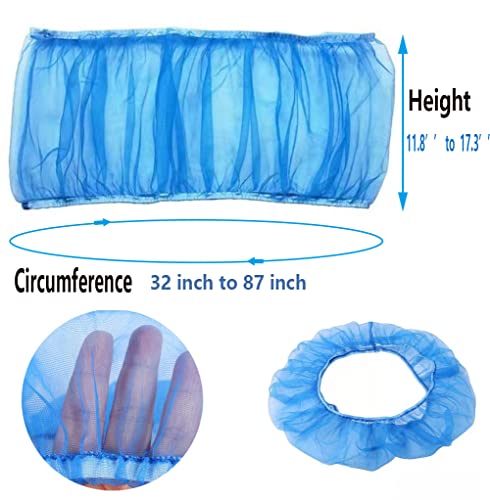 Lemengtree Bird Cage Cover Universal Birdcage Seed Catcher Guard Net Cover, Parrot Nylon Mesh Net Cover, Airy Gauze Birdcage Accessories Mesh Net Cover for Round Square Cages (Blue-Mesh Net Cover)