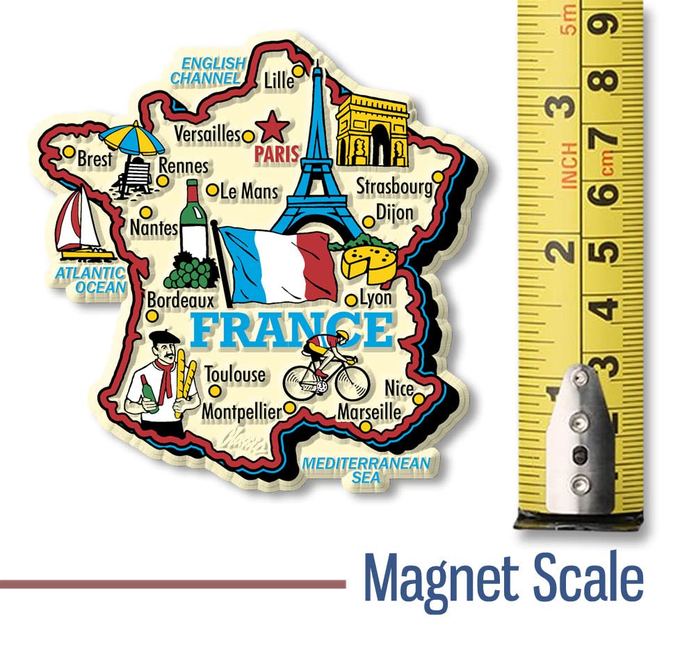 France Jumbo Country Map Magnet by Classic Magnets, Collectible Souvenirs Made in The USA
