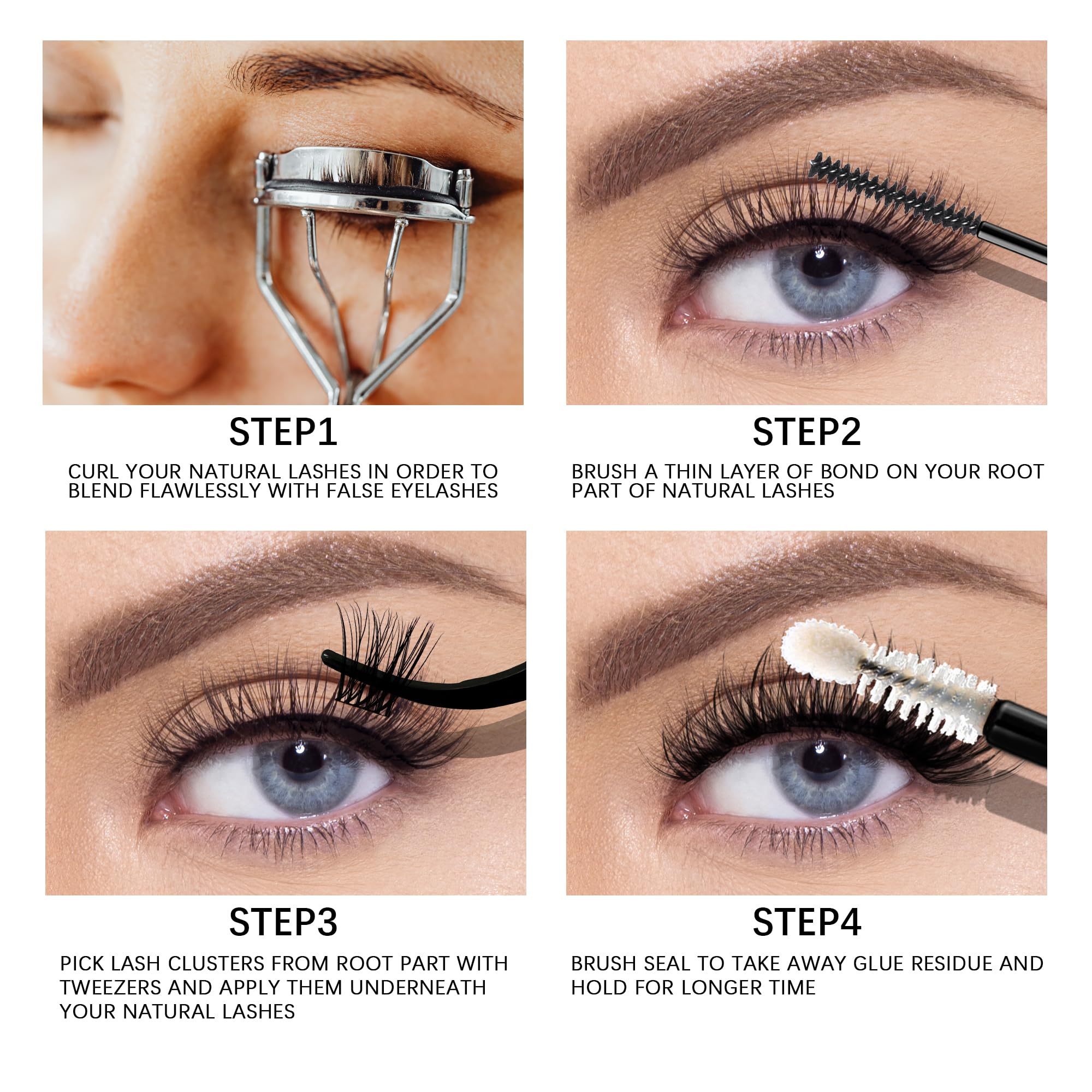 GAQQI Lash Clusters, GQ20 Individual Lashes 120pcs C Curl, DIY Lash Extension 10-20mm Mixed Length False Eyelash Clusters, Fluffy Natural Lash Wisps (GQ20,C Curl,10-20mm)