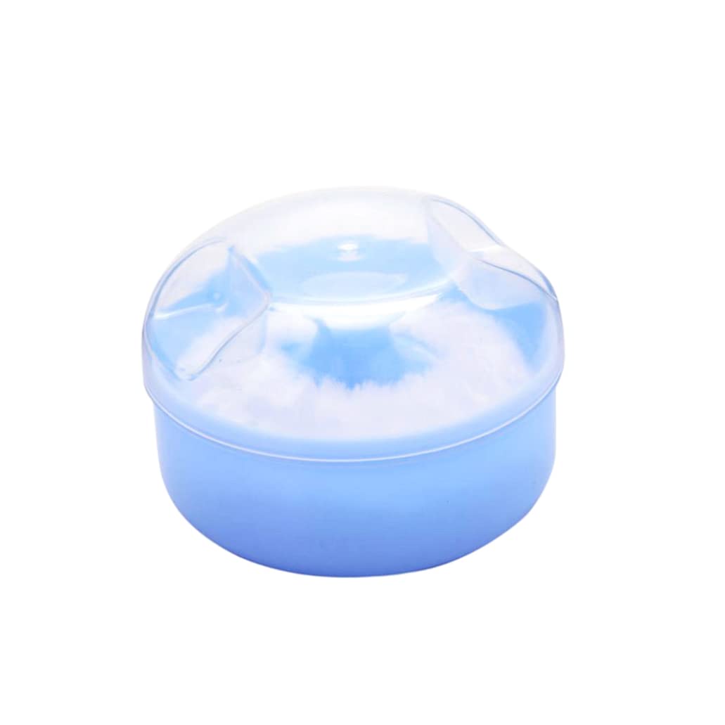 KUYYFDS Portable Kids Body Cosmetic Box Soft Baby Fluff Container Practical Makeup Puff Sponge Case Blue Powder Puffs