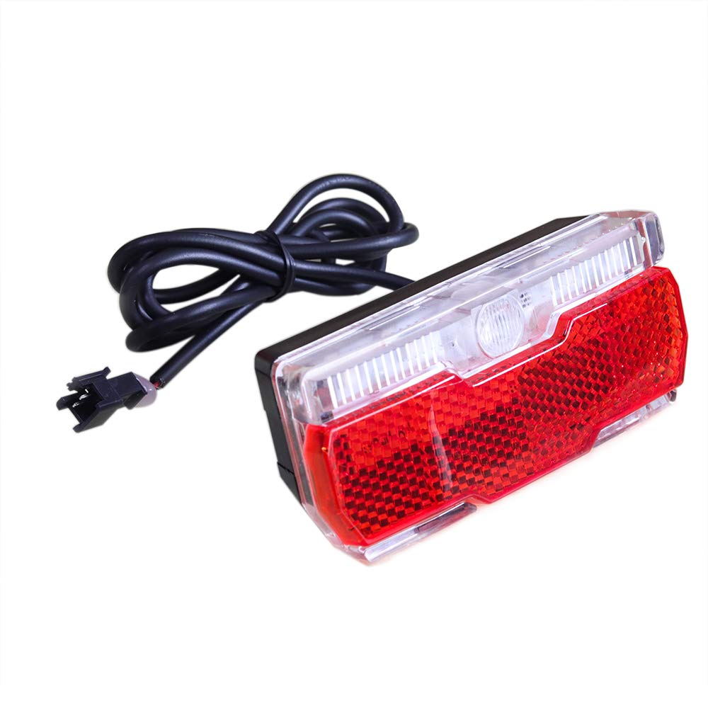 Electric Bicycle Light Set Headlight and Rear Light, Ebike Rear Rack Carrier Safety LED Tail Light, Ebike Front Light 12V 24V 36V 48V, Easy to Install for Adults and Kids (2 pc)