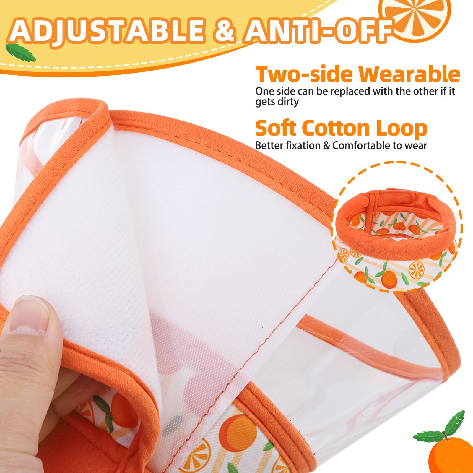 PUPTECK Cat Cone Collar Soft for Neck, Cat Recovery Collar to Stop Licking After Surgery, Adjustable Elizabethan Pet Collar for Small Medium Cats Kittens, Orange, S