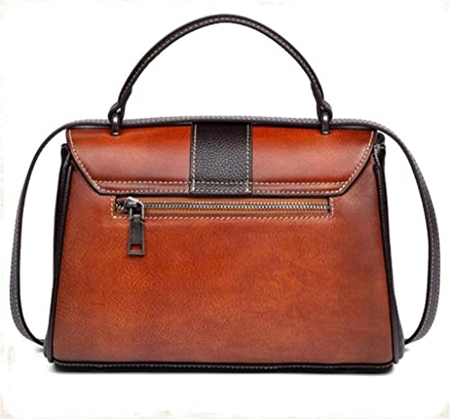 GPPZM Hand Embossed Women's Bag Retro Versatile Handbag Shoulder Messenger Bag (Color : Black, Size : 26(L)*17.5(H)*9.5(W) cm)