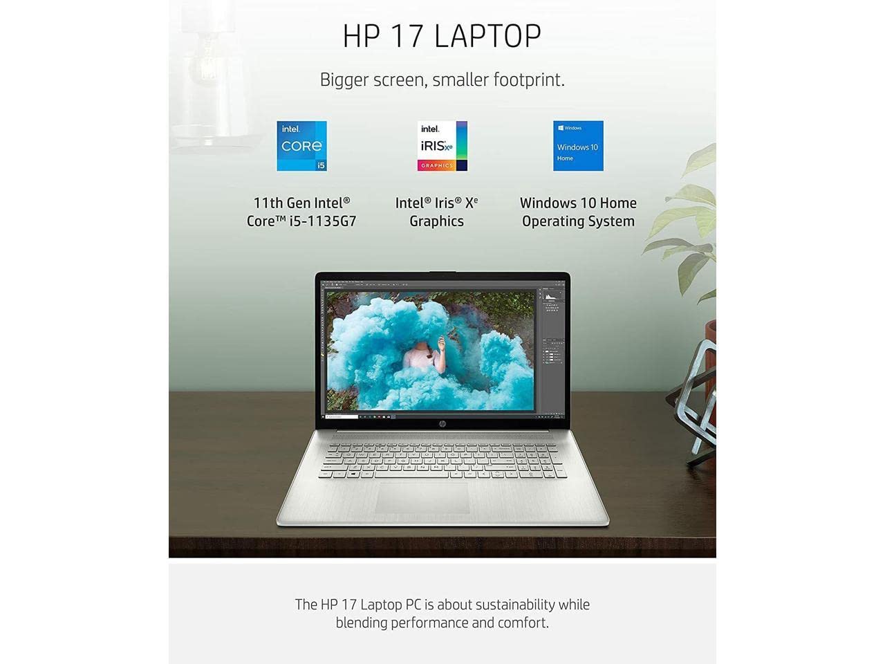 HP 17.3 inch Home and Business Laptop | Intel Core i5-1135G7 | 1920x1080 IPS Display (Full-HD) | Backlit Keyboard | 8GB Memory 512GB SSD Storage | Win10 Pro | Natural Silver