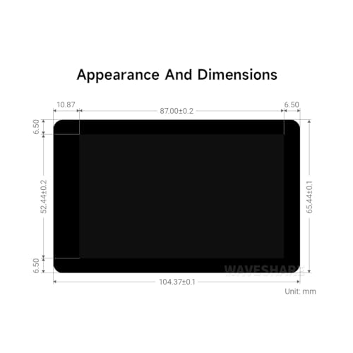 waveshare 4inch Capacitive Touch Display Compatible with Raspberry Pi5/4B/3B+/3A+/CM3+/4 480×80 Resolution DSI Interface IPS Optical Bonding Screen