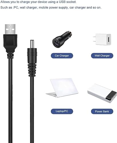 Musstad USB to DC Charging Cable PC Laptop Charger Power Cord for Wasp Barcode Technologies WWS500 WWS550i Freedom Series Cordless Bar Code Scanner