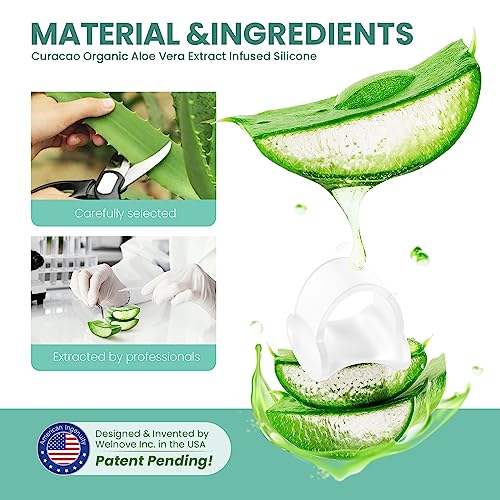 Welnove Gel Toe Separator, 12 Pack Pinky Toe Spacers, Aloe Vera Extract Infused Silicone Little Toe Spacers, Bunion Corrector, Bunion Cushions Pads for Preventing Rubbing & Relieve Pressure