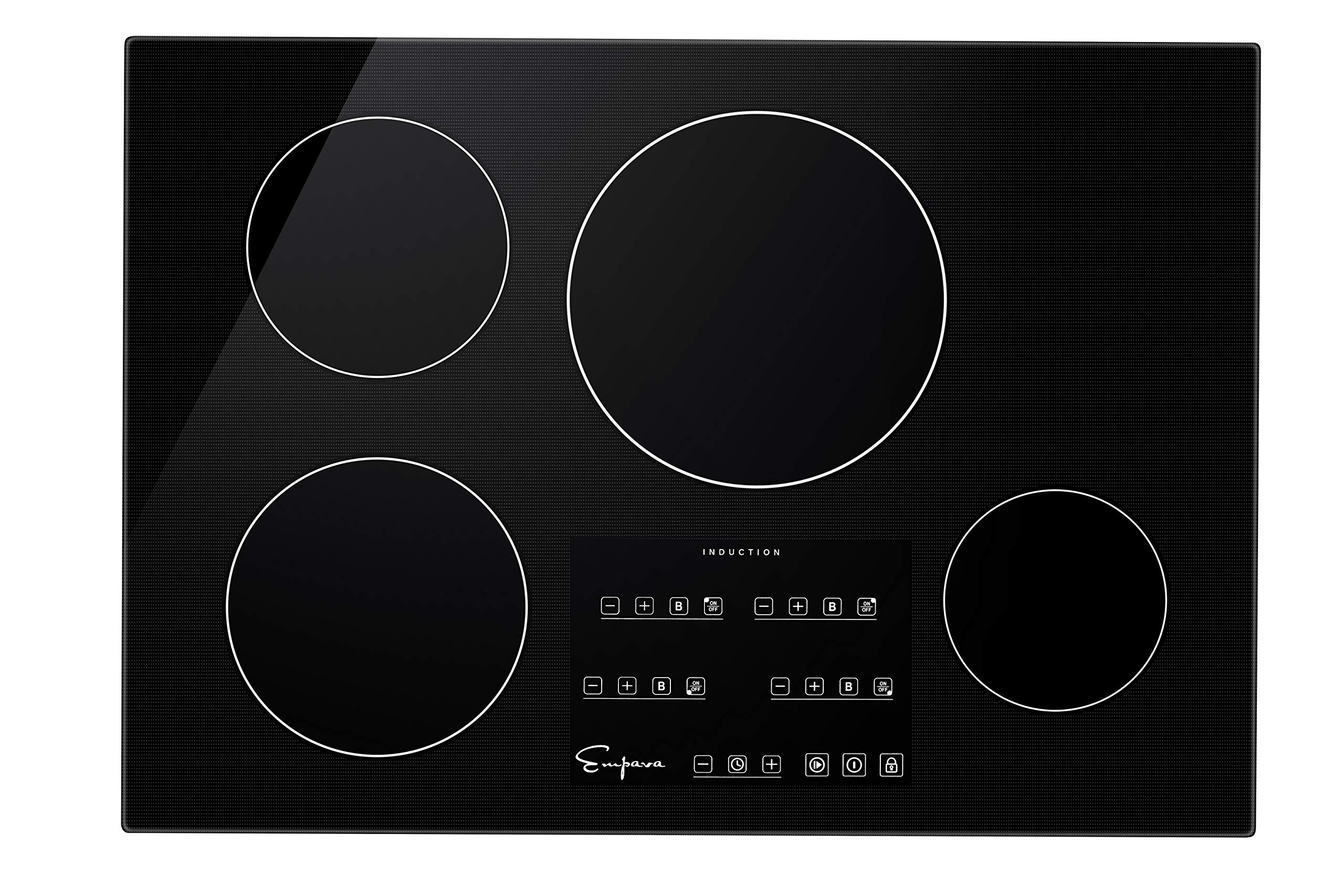 Empava 30” Electric Stove Induction Cooktop with 4 Power Boost Burners Smooth Surface Vitro Ceramic Glass in Black, 30 Inch