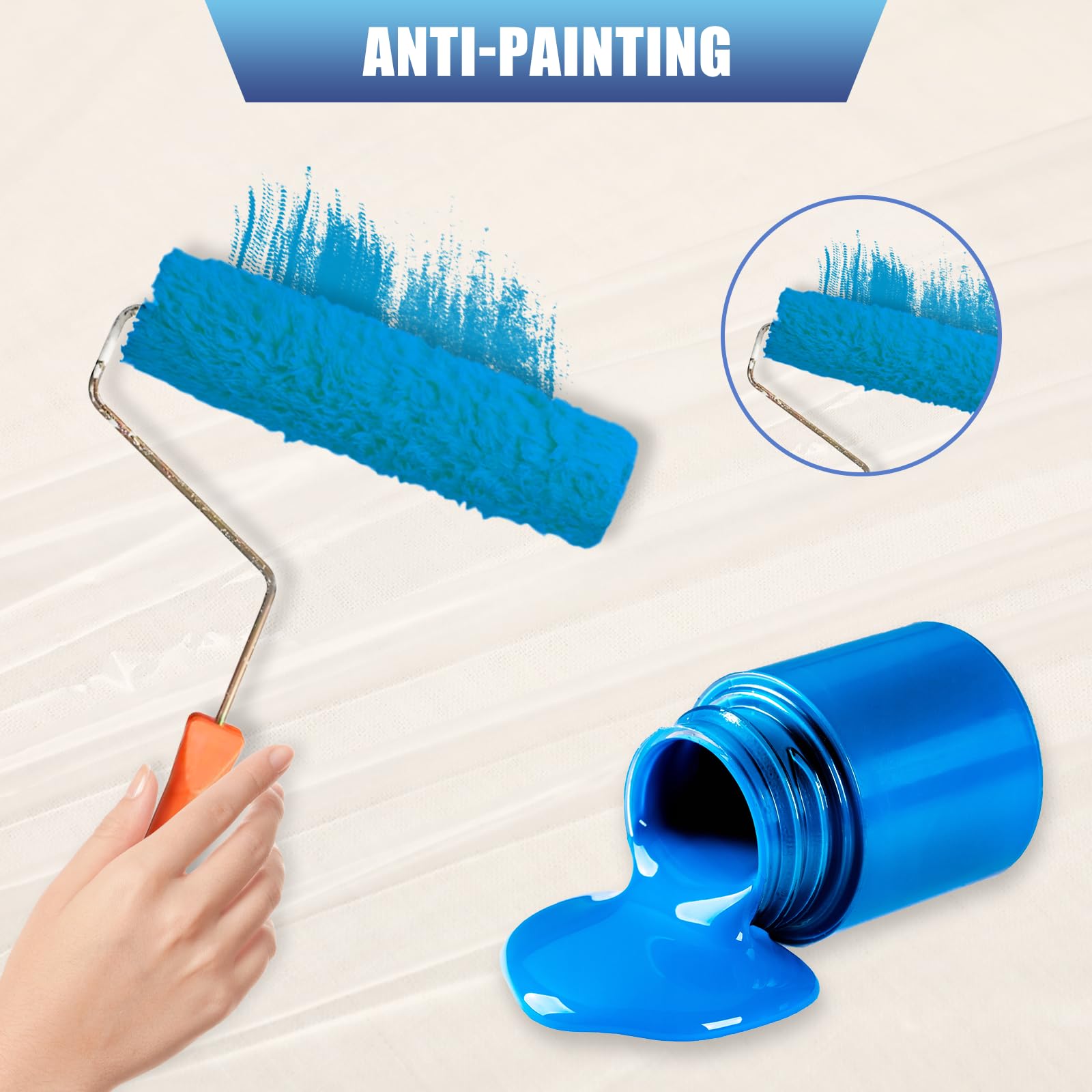 PROWEE 1mil Clear Plastic Drop Cloth for Painting 9-Feet x 12-Feet Painters Plastic Drop Cloth，Waterproof & Dustproof Polyethylene