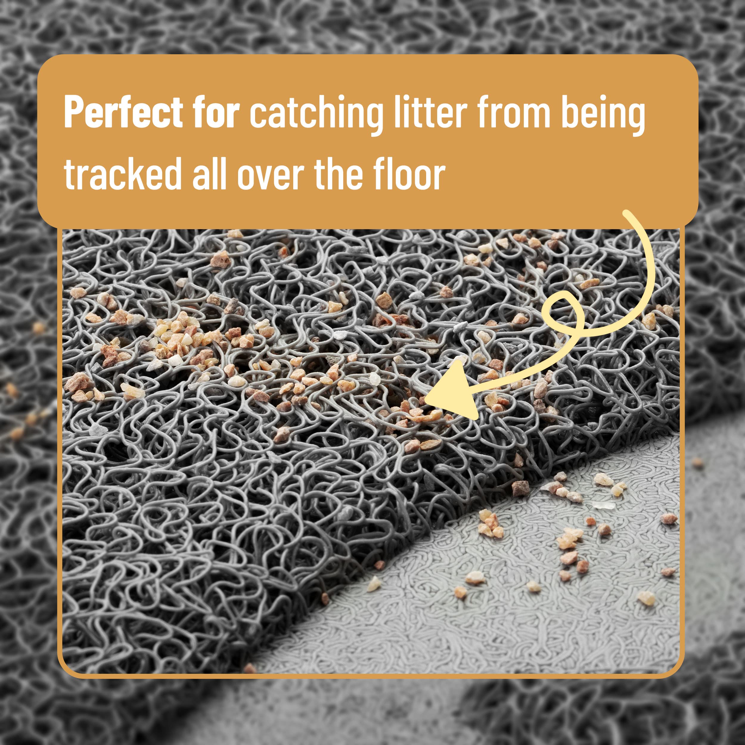Mr. Pen- Large Cat Litter Mat, 23.5βX 35.2β, Gray, Trapping Mat for Litter Box, Cat Rug, Large