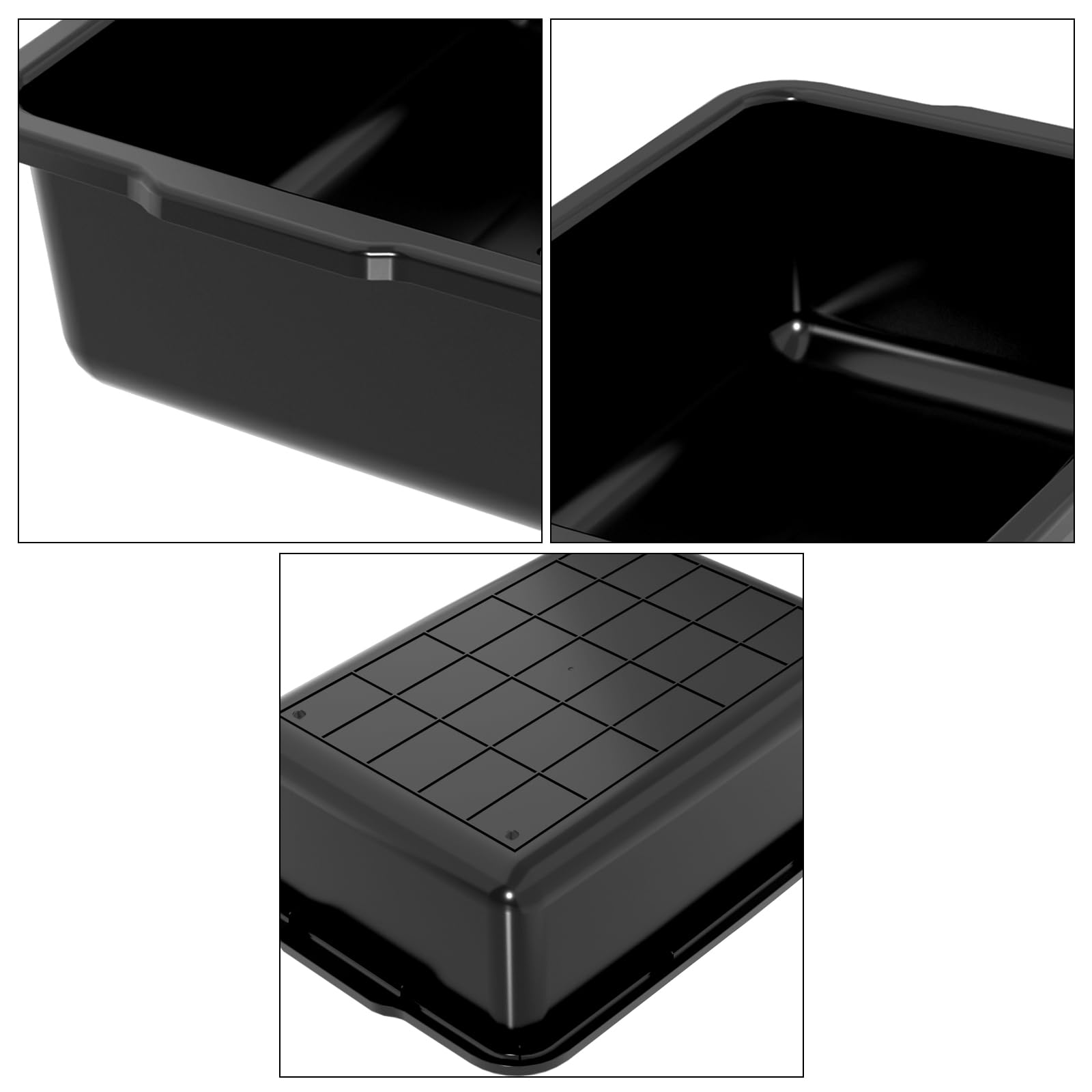 Julyeen 4 Pack 32 L Commercial Restaurant Bus Tubs, Large Plastic Bus Box, Black