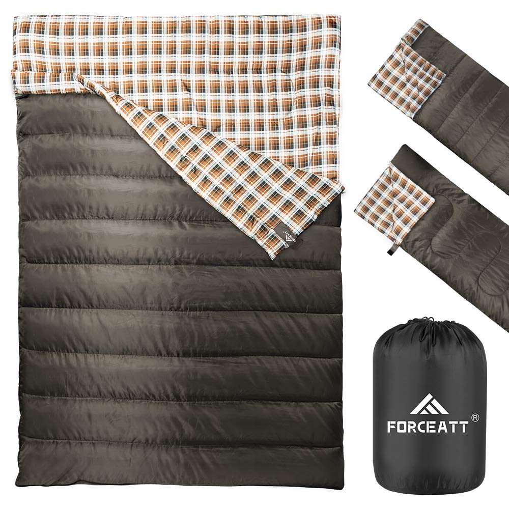 Forceatt Sleeping Bag, 23℉/-5℃ Double Sleeping Bags for Adults & Kids, Lightweight and Water-Repellent Backpacking Sleeping Bag is Warm for Hiking, Camping, Indoor and Outdoor Use in 3-4 Seasons.