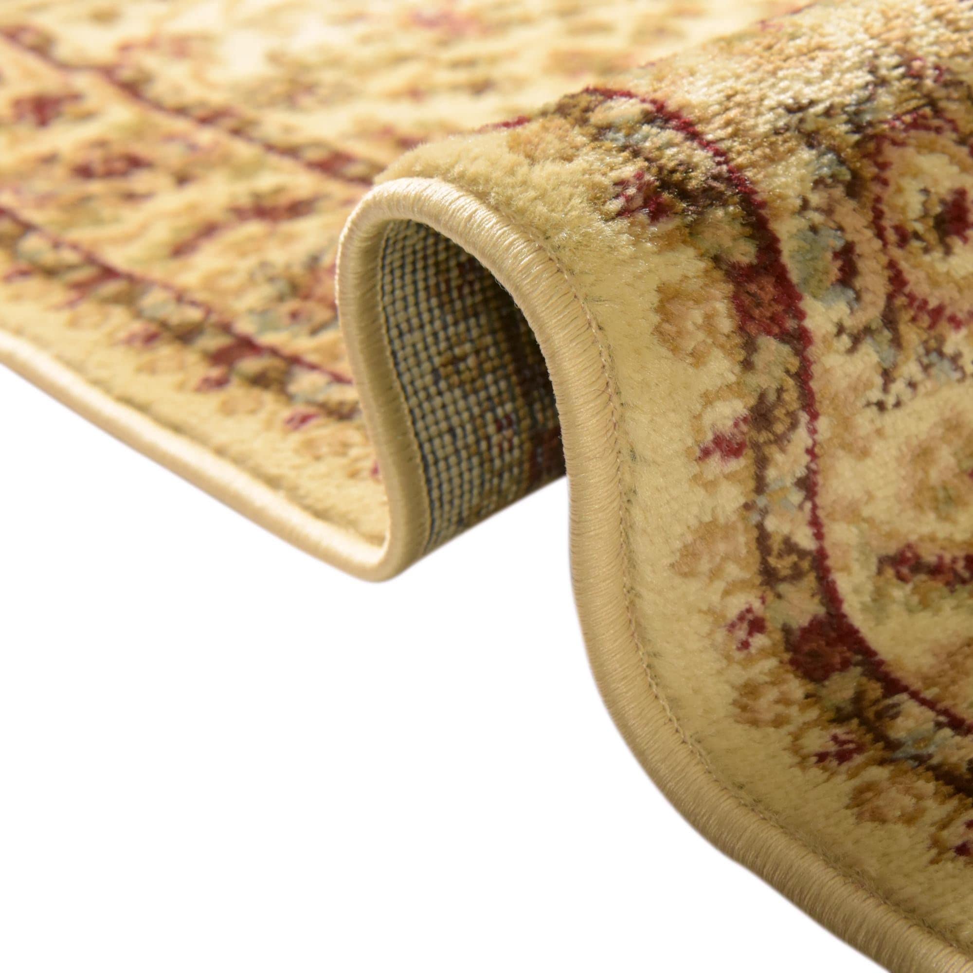 Rugs.com Aditi Collection Rug β 5' 3 Octagon Cream Low Rug Perfect for Living Rooms, Kitchens, Entryways