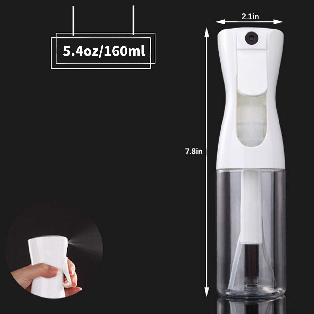 Empty Spray Bottle 2oz/60ml Hair Spray Bottle Mist Sprayer Fine Mist Spray Bottle Ultra Fine Continuous Spray Water Bottle for Hair Styling, Plants, Cleaning, Misting & Skin Care Clear/2Pack (1pack)