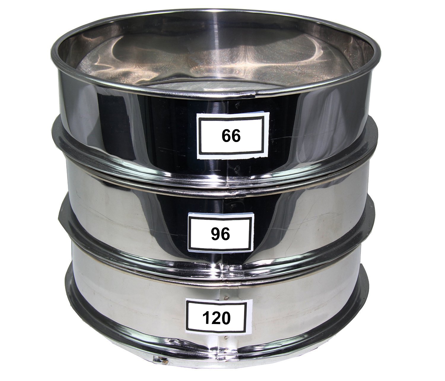 E-ONSALE Aluminum Herbal Pollen Set of 3 Screen Size Stackable Sifter 66, 96, 120 Micron Hash Extractor Sifter Shaker (66, 96, 120)