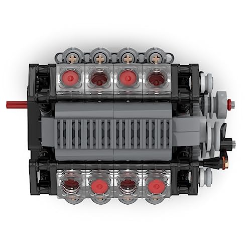V8 Engine Model Building Set, Engine with Gearbox 568Pcs MOC Building Blocks Kit Construction Toy Compatible with Lego Technic