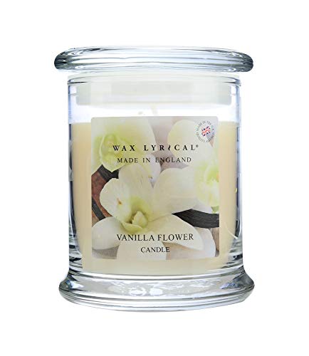 Wax Lyrical - Made in England Collection - Vanilla Flower Scented Glass Jar Candle with Lid (Burns Up to 65 Hours)