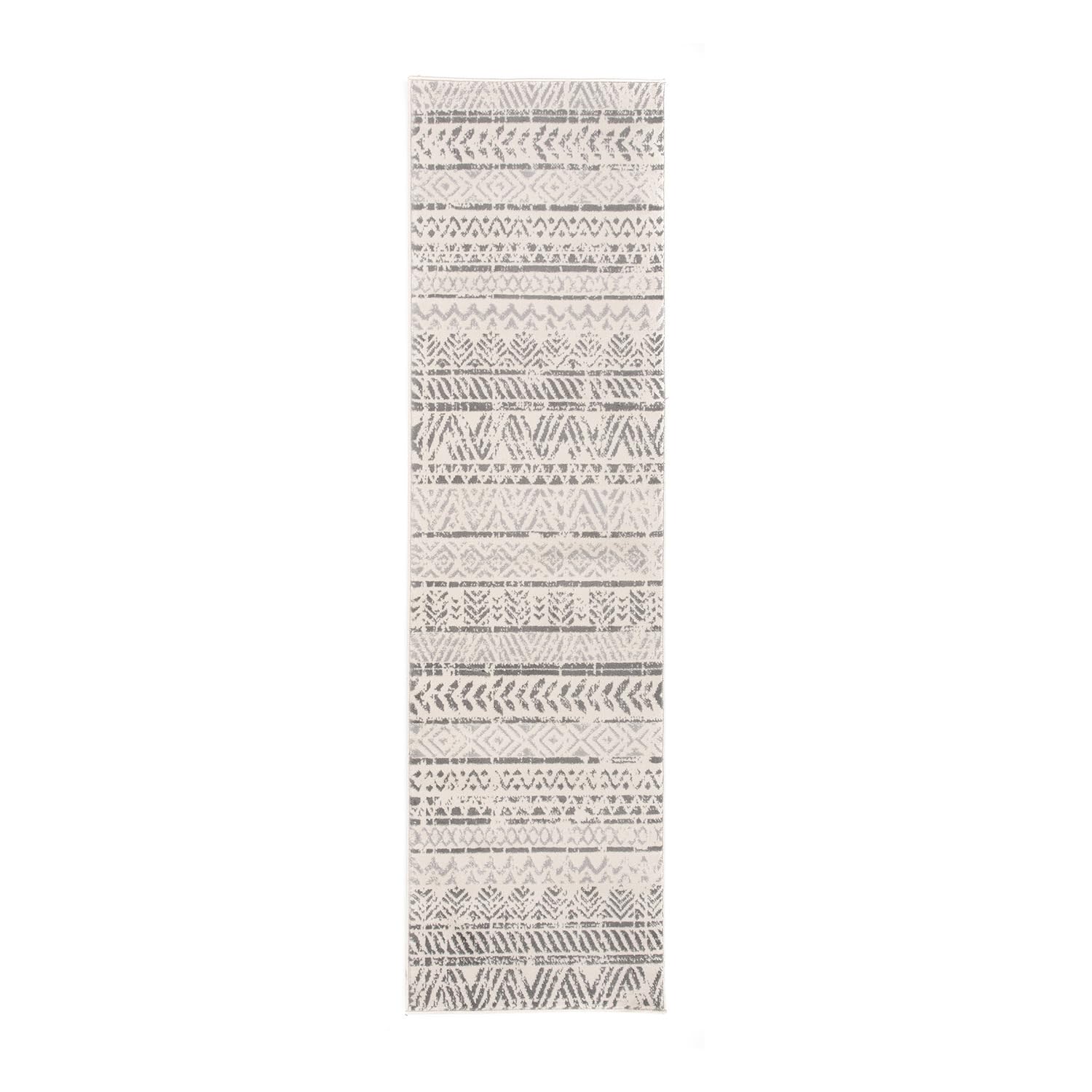 Rugshop Geometric Boho Perfect for high Traffic Areas of Your Living Room,Bedroom,Home Office,Kitchen Runner Rug 2' x 7' Gray