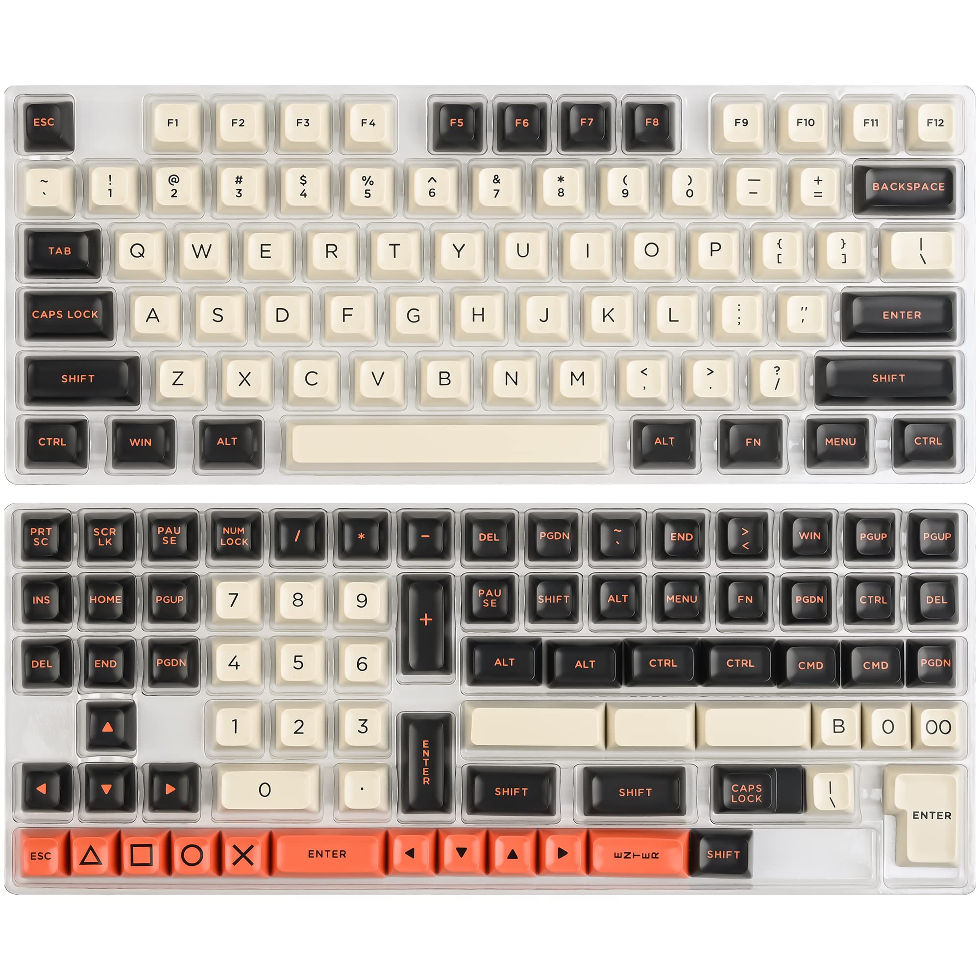 Ussixchare Japanese Cherry Profile Keycaps 60 Percent Dye-Sub for Cherry Mx Gateron Kailh Switch 60% Coral Sea PBT Key Cap Set for 60% 65% Keyboards (Coral Sea-Cherry)