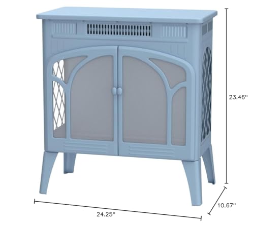 Electric Fireplace Stove Heater,Electric Fireplace, Fireplace Heater with 3D Logs and Realistic Flame,1500w,Blue