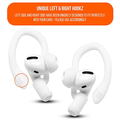 WC HookZ + WC TipZ - Over Ear Hooks and Memory Foam Tips Combo for Airpods Pro by Wicked Cushions | White & Black