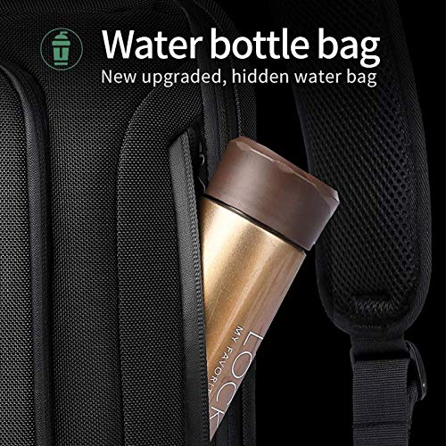OZUKO Men Chest Crossbody Bags Waterproof Sports Shoulder Fashion Usb Multifunctional Sling Bag (Black)