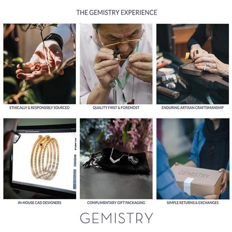 GEMISTRY Natural Classic Pear Gemstone Bypass Ring with White Topaz in 925 Solid Sterling Silver for Women | April Birthstone Jewelry Gift for Her