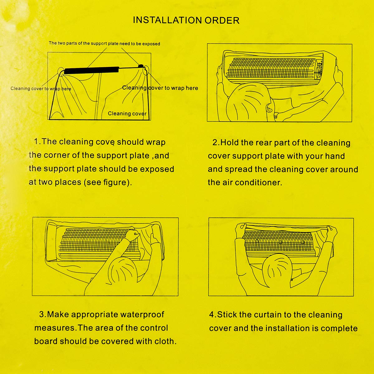 Forestchill Mini Split Air Conditioner Cleaning Cover Bag, Waterproof Dust Washing Clean Protector Bag for Large Sized Wall Mounted AC Units of 24000 to 36000 BTU